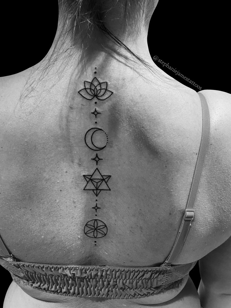 Blackwork, Linework, Fine Line tattoo by Stephanie James